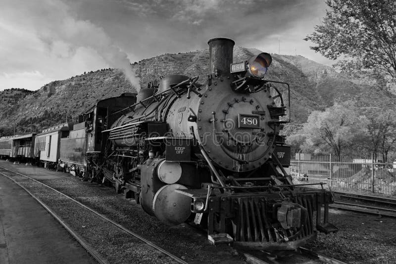 Old Steam Engine with Selective Color on Headlight Stock Image - Image ...