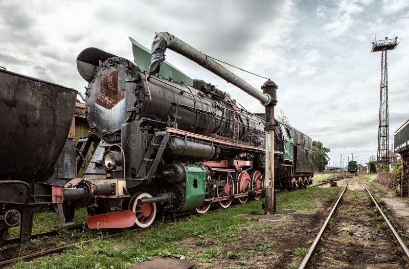 The old steam locomotive stock image. Image of carbon - 65313341