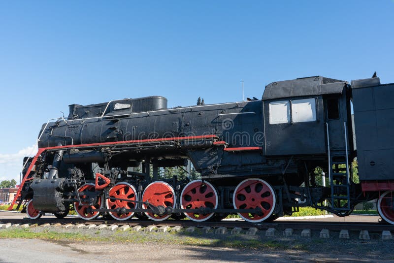Old Steam Locomotive at the Railway Station Stock Image - Image of ...