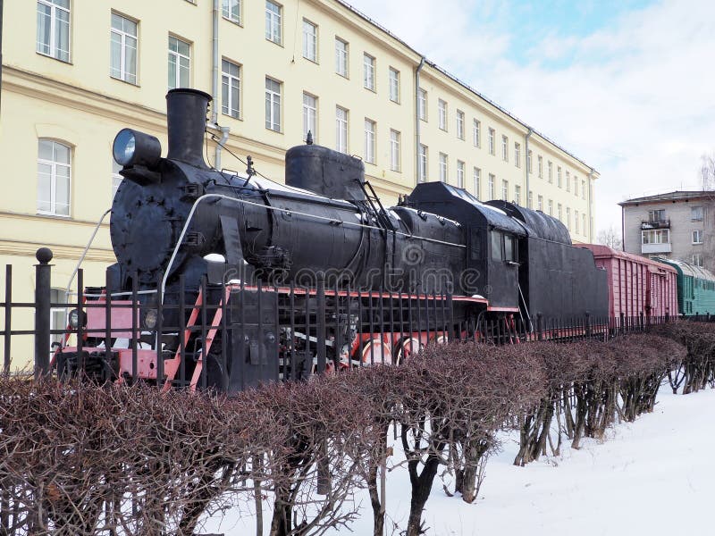 The Old Steam Locomotive. Vintage Style Train Stock Image - Image of ...