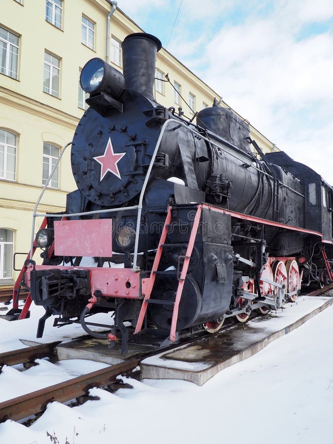 The Old Steam Locomotive. Vintage Style Train Stock Image - Image of ...