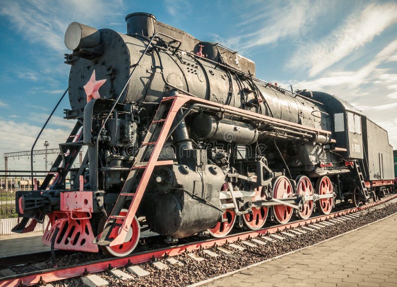Old steam locomotives stock photo. Image of retro, transportation ...