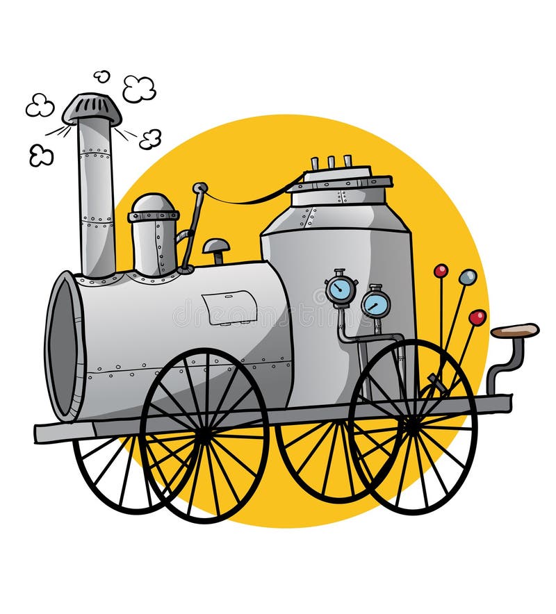 Steam engine powered train stock vector. Illustration of india - 5794356
