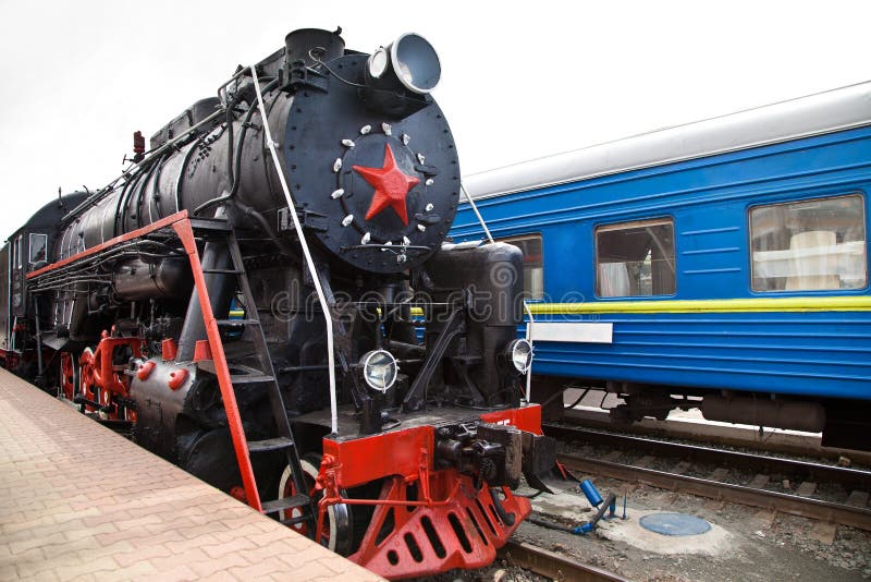 Old Steam Train is Leaving a Station Stock Image - Image of engineering ...