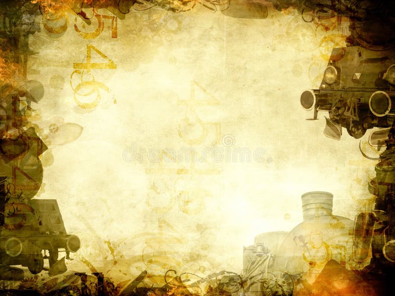 Old Steam Trains Background Frame Stock Illustration - Illustration of ...