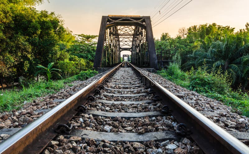 Old steel bridge rail way stock image. Image of bridge - 54676793