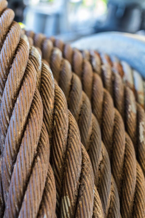 Old Steel Cable Inside Warship Stock Image - Image of brown, cable ...
