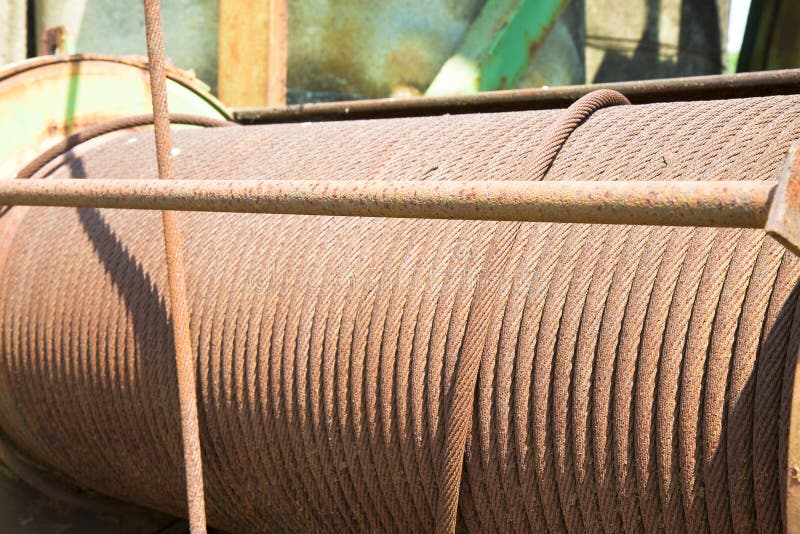 Old Steel Cable Wrapped Up in a Coil Stock Image - Image of rusty ...