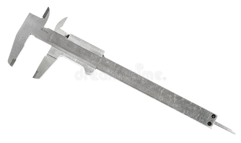 Old Steel Calipers Isolated on White Stock Image - Image of machinery ...