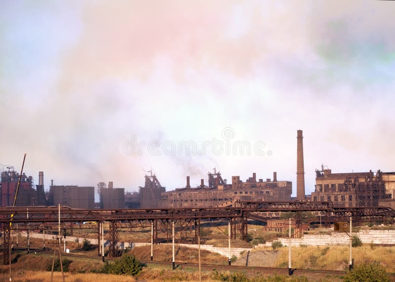 Old steel factory. stock photo. Image of heavy, emission - 18978946