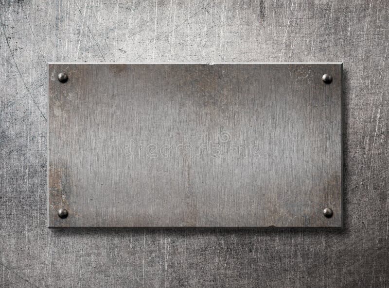 Grunge Steel Metal Plates Set with Rivets Isolated Stock Image - Image ...