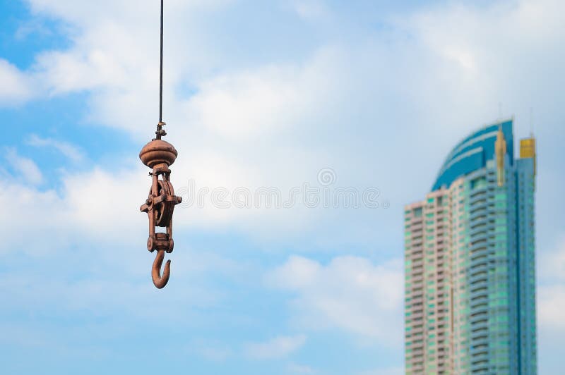 Old Steel Hook are Hang and Building. Stock Image - Image of ...