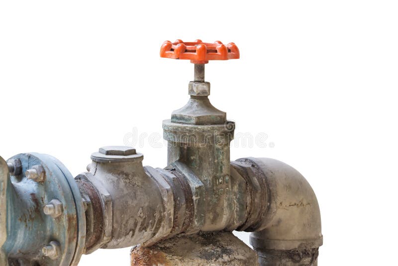 Old Steel Pipeline and Valve Stock Photo - Image of plumbing ...