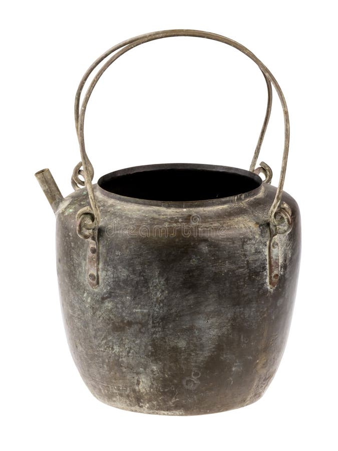 Old steel pot isolated stock image. Image of vintage - 69868013