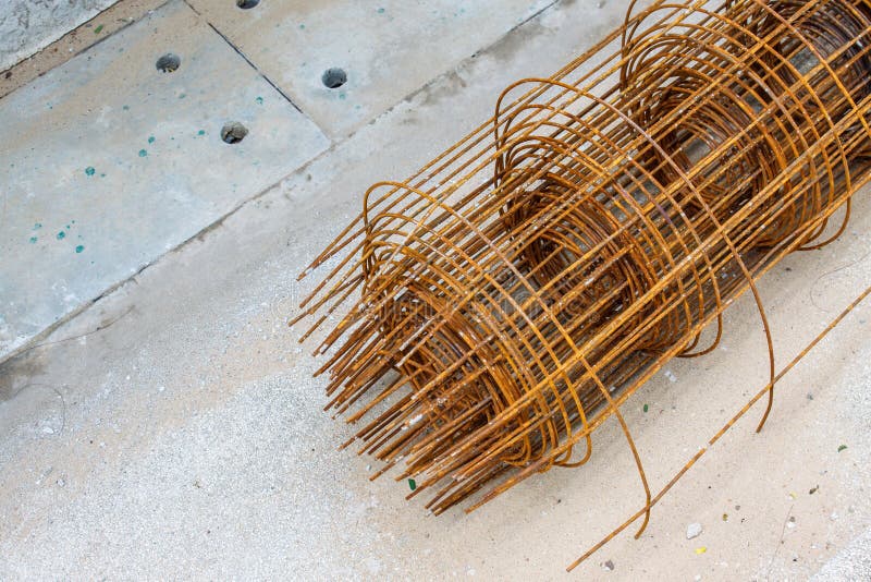 Old Steel Rebar in a Construction Site Stock Image - Image of pile ...