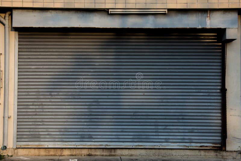 Steel rolling shutter stock image. Image of roller, frame - 68989855