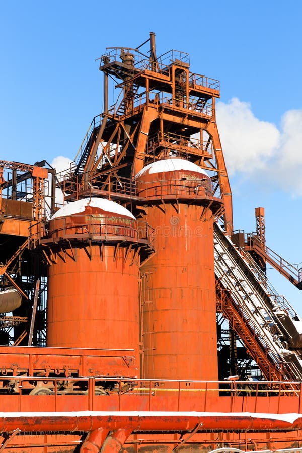 Old Steel Works Against the Blue Sky Stock Image - Image of tower ...