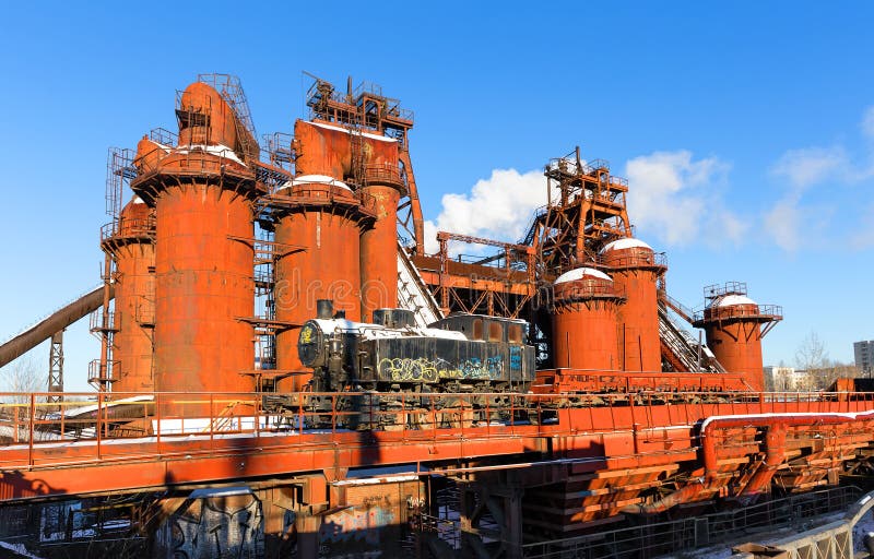 Old Steel Works Against the Blue Sky Stock Image - Image of tagil ...