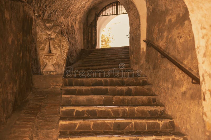 Steps in the castle stock image. Image of galvanized - 379275155