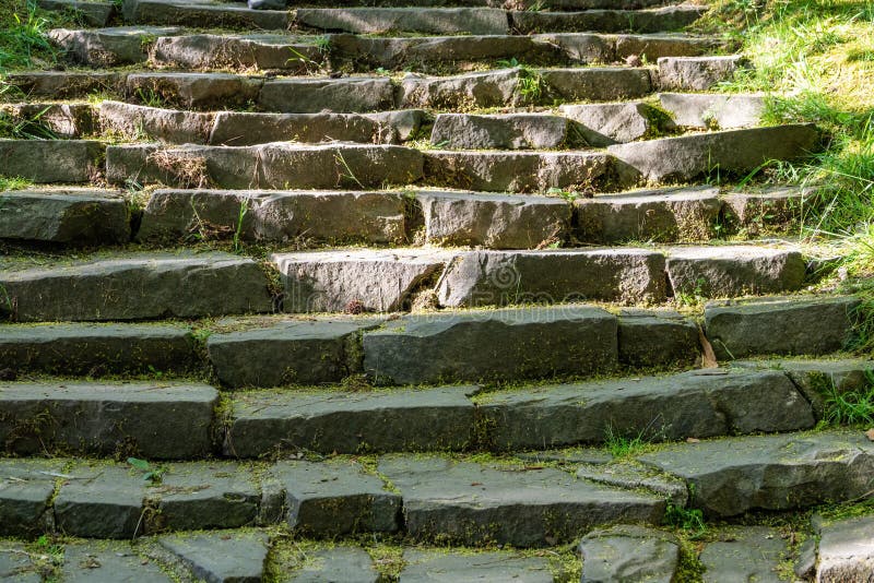 Old Steps in the Green Park Stock Photo - Image of brick, structure ...