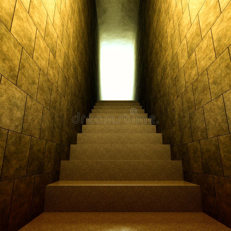 Old Steps into the light stock illustration. Illustration of path ...