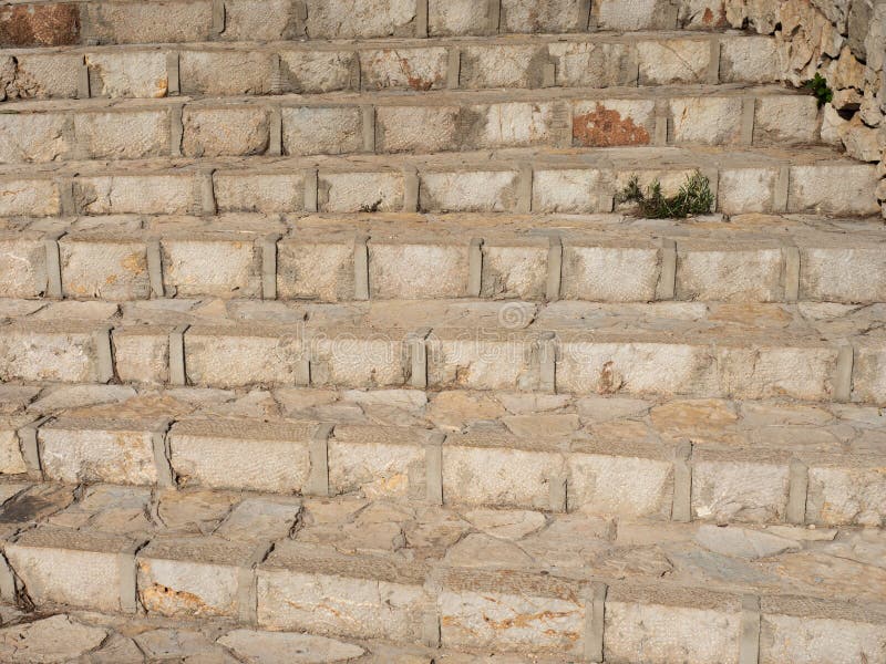 Old Steps of Red Color Necessary for Pedestrians Stock Photo - Image of ...