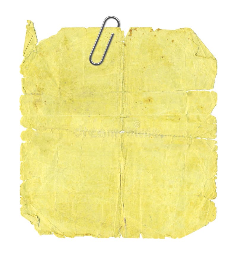 Old sticker and paper clip stock photo. Image of note - 8345656