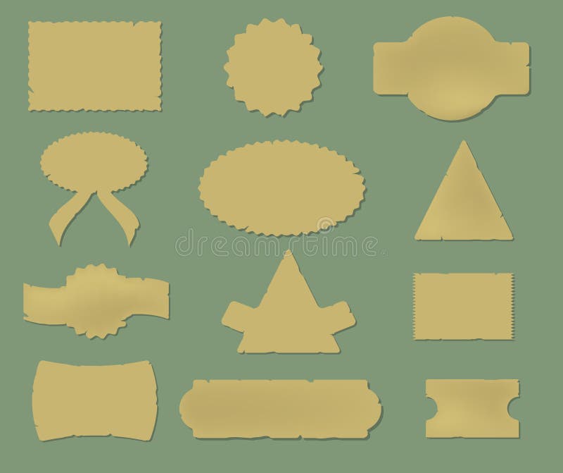 Old Stickers Set for Design Stock Vector - Illustration of ticket ...