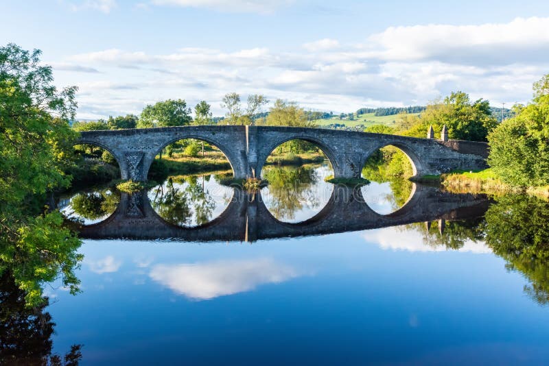 Old Stirling Bridge Spanning the River Forth in Scotland Stock Image ...