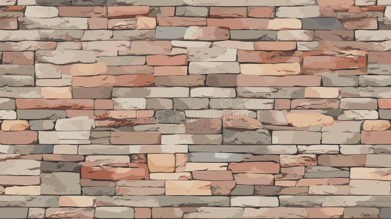 Old Stone Brick Wall Vector Illustration Background - Texture Pattern ...