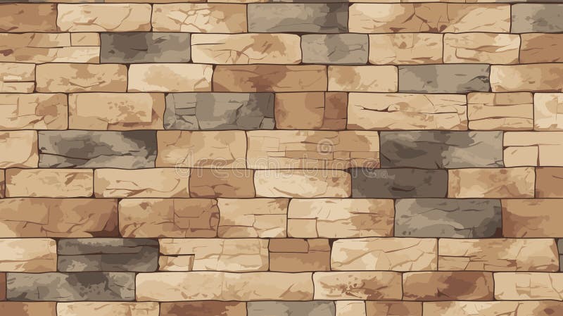 Old Stone Brick Wall Vector Illustration Background - Texture Pattern ...