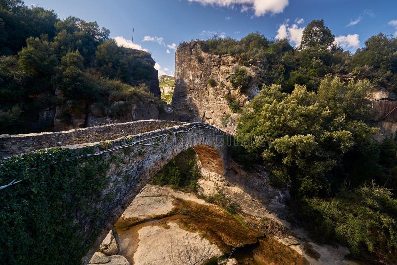 Old Stone Bridge Crossing a River without Water Stock Image - Image of ...