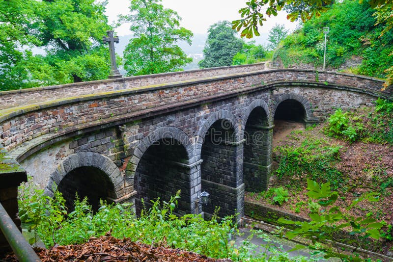 Old Stone Bridge in the Garden Stock Image - Image of castle, ravine ...