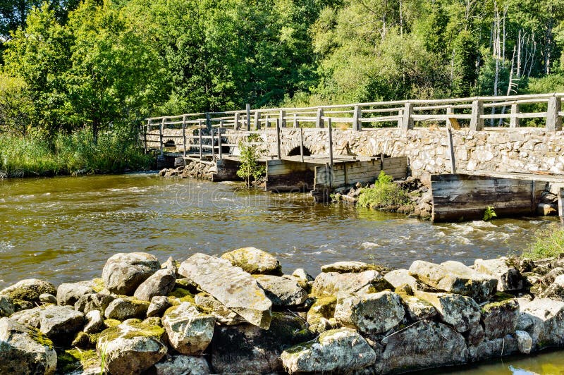 Old stone bridge stock photo. Image of board, blue, walkway - 33496566