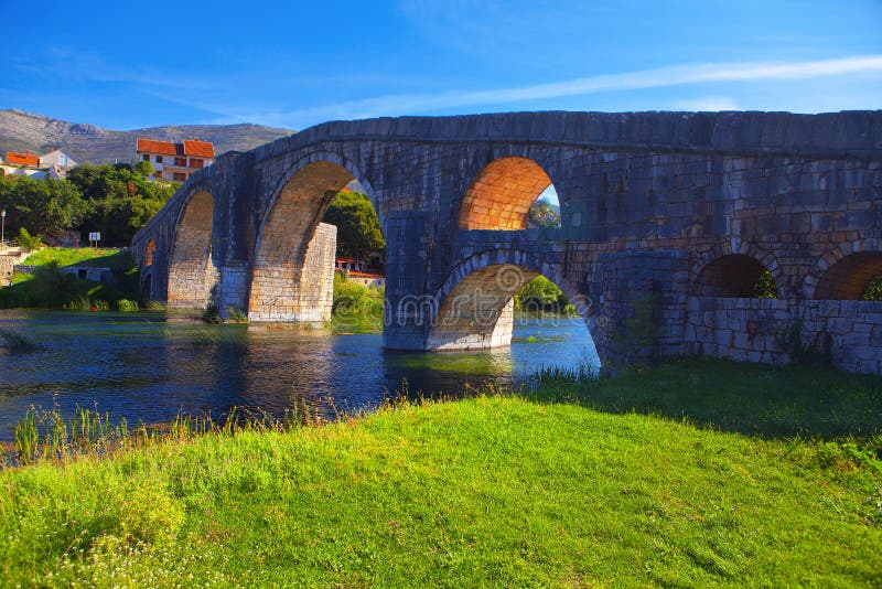 Old Stone Bridge Over River Stock Image - Image of traditional, summer ...