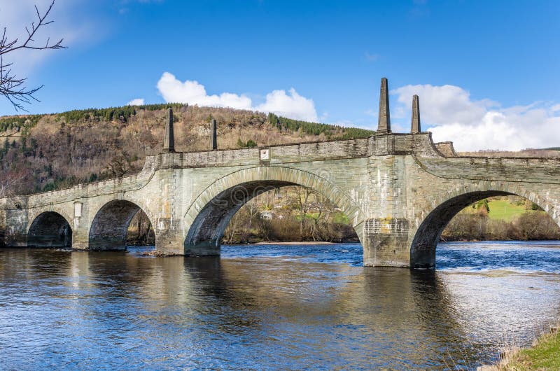 Old Stone Bridge and Reflection in Water Stock Image - Image of ...
