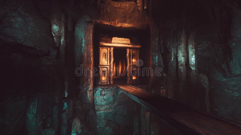 Old Stone Bridge in Underground World Stock Video - Video of corridor ...