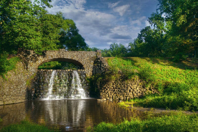 Old stone bridge. stock photo. Image of park, path, historic - 73275694