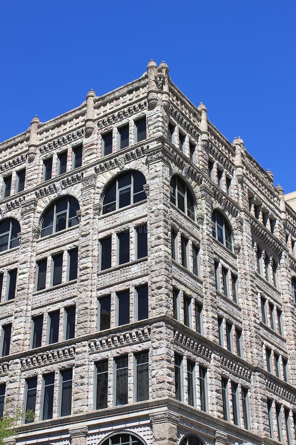 Stone Building with White Picket Fence Stock Image - Image of stone ...