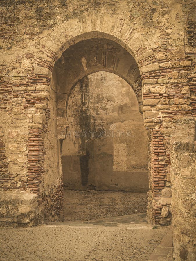 Old Stone Building with an Archway in Badajoz, Spain Editorial Image ...