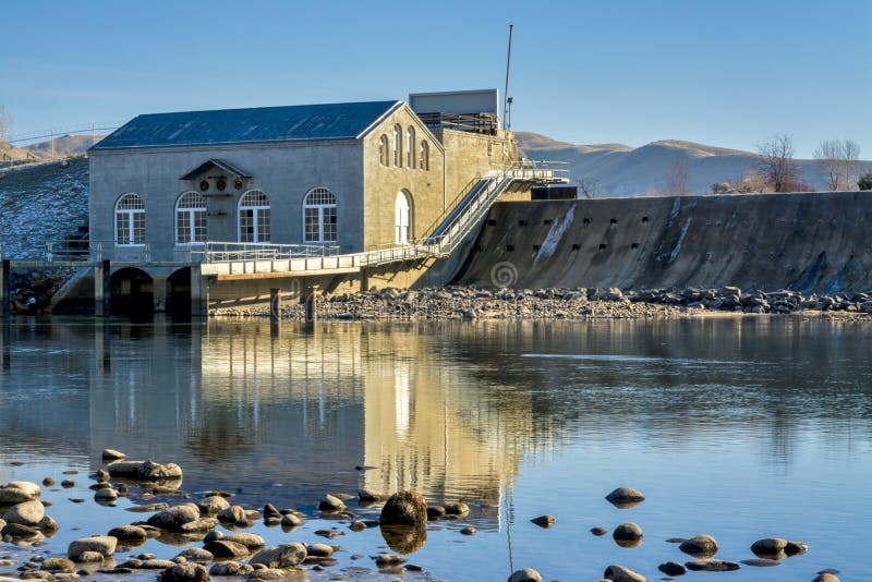 Old Stone Building with a Dam on a River Stock Photo - Image of water ...