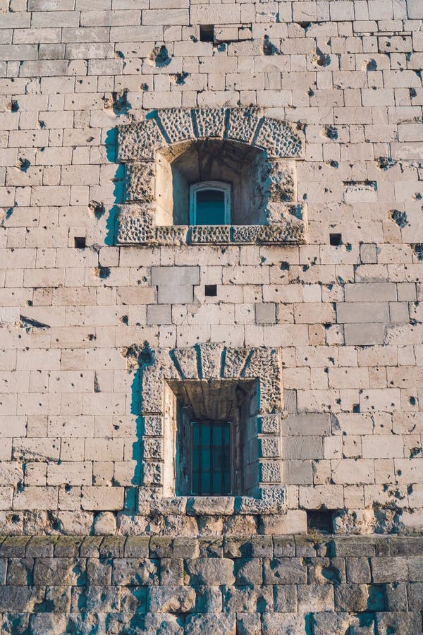 Old Stone Building with Holes and Windows Stock Image - Image of nature ...