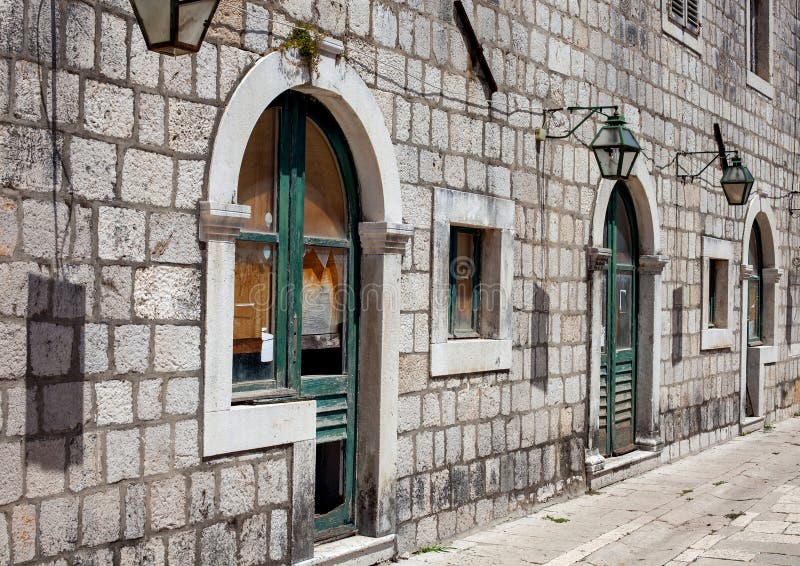 Old Stone Building Street View Wall Stock Photo - Image of culture ...