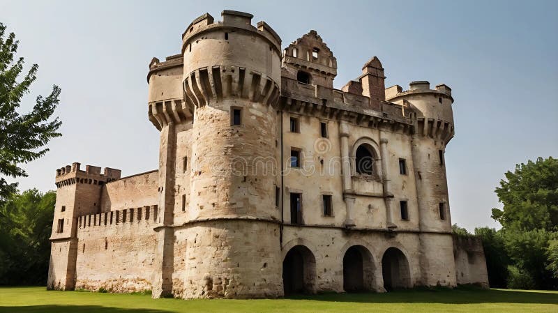 Old Stone Castle European Architecture Stock Illustration ...