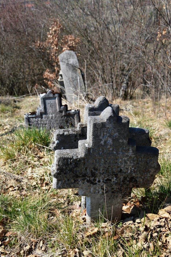 Old Stone Cemetery in the Grass Stock Photo - Image of grass, nature ...