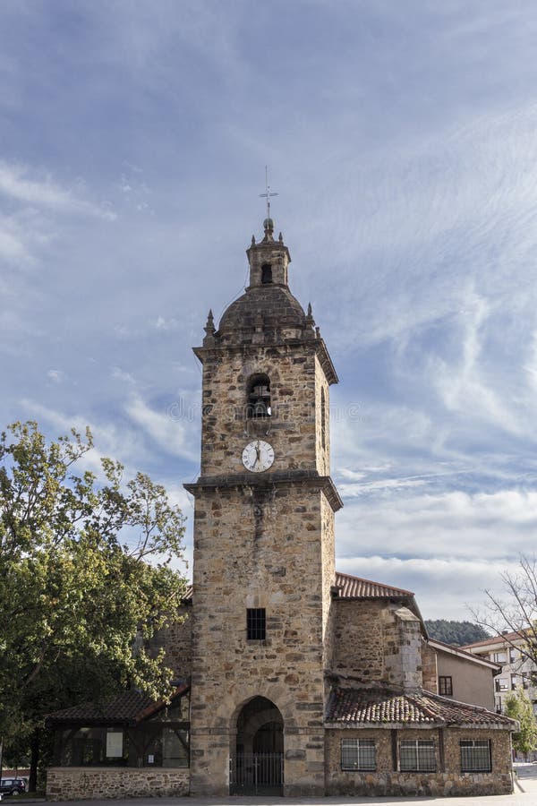 Stone Church in the Basque Town of Basauri Stock Photo - Image of ...