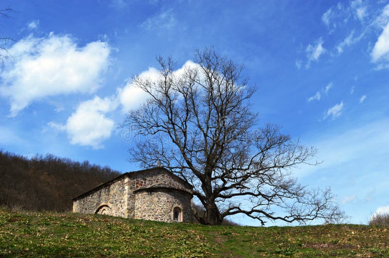 Old stone church stock photo. Image of tree, hill, nature - 114046094