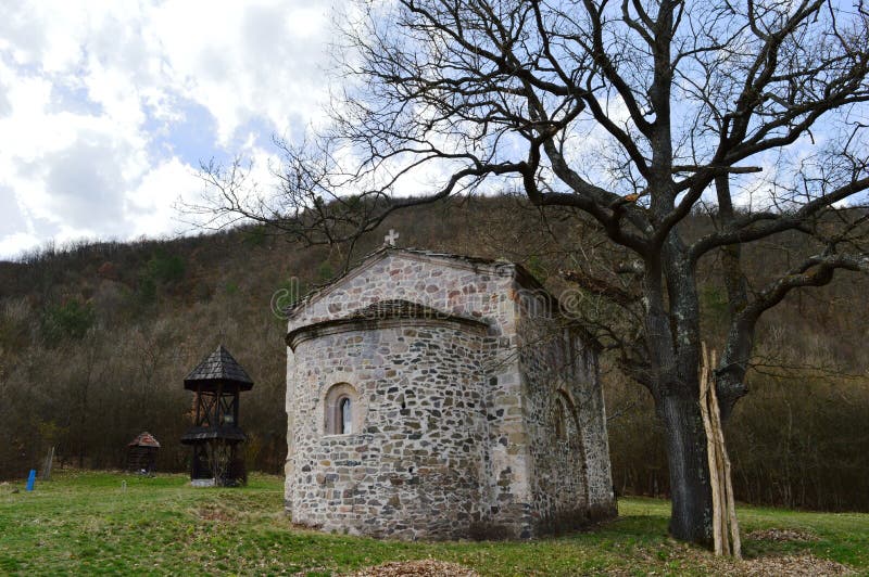 Old stone church stock image. Image of tree, hill, nature - 114046249