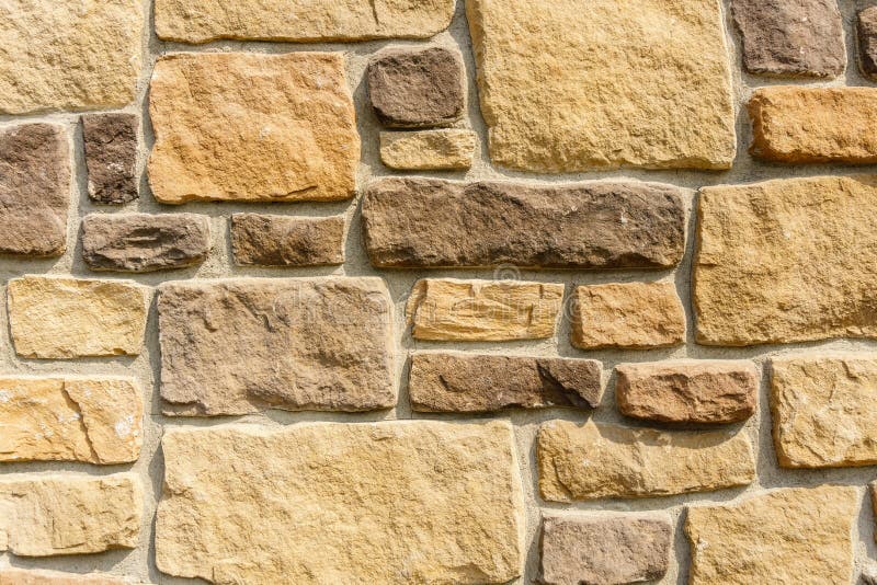Old Stone Cladding Plates on the Wall Closeup. Stock Photo - Image of ...
