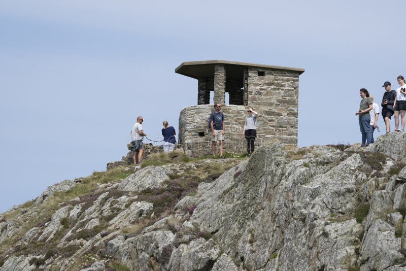 Old Stone Coastguard Lookout Overlooking South Stack Lighthouse ...